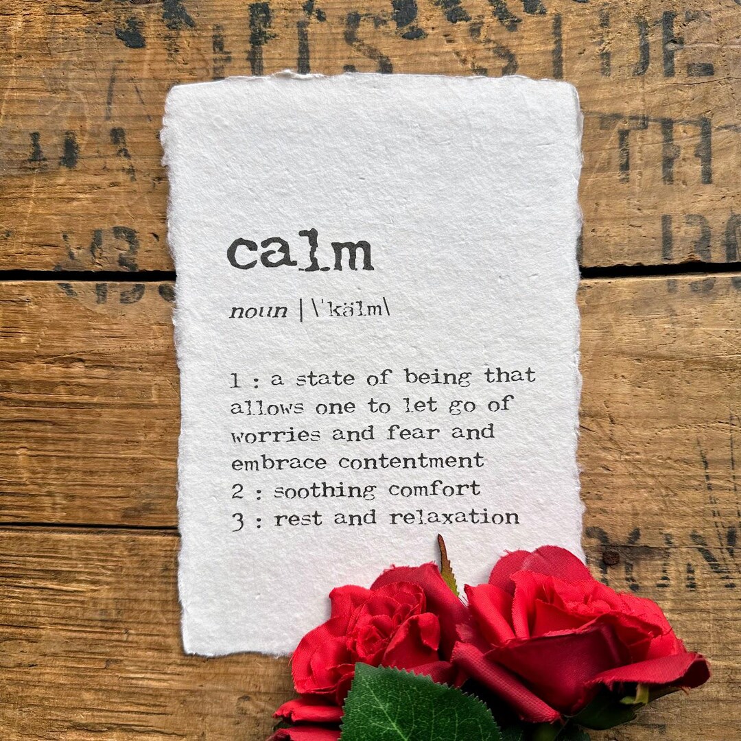 Calm Definition Print in Typewriter Font on 5x7, 8x10, 11x14 Handmade ...