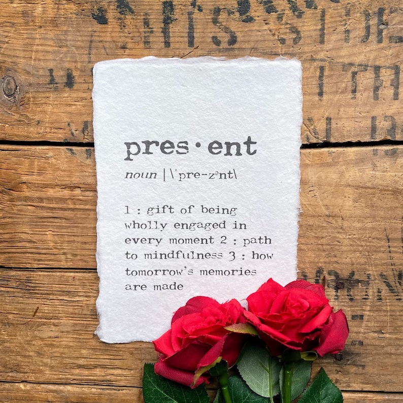 Present Definition Print in Typewriter Font on 5x7 8x10 - Etsy