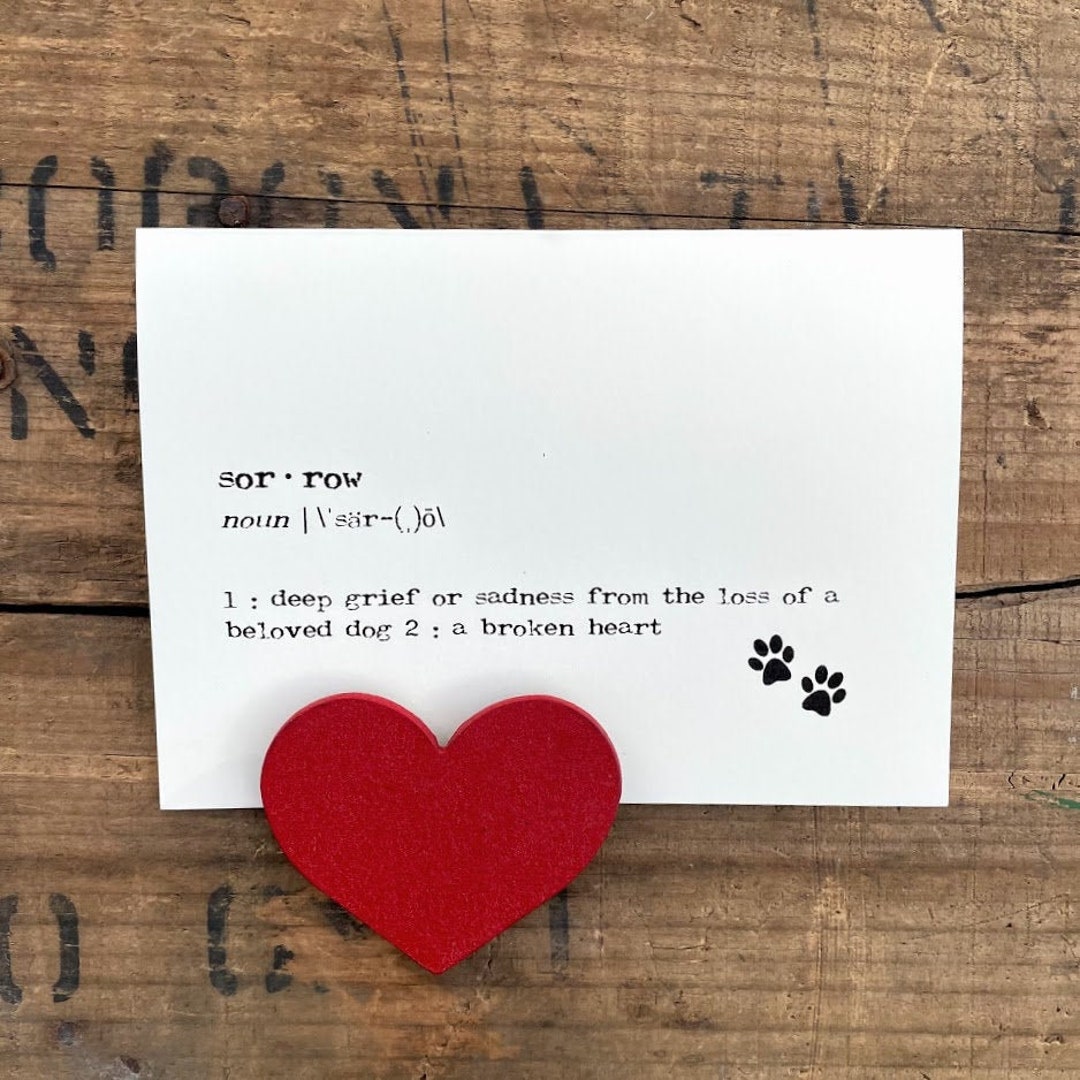 Sorrow Definition Greeting Card for Dog, Cat Loss in Typewriter Font ...