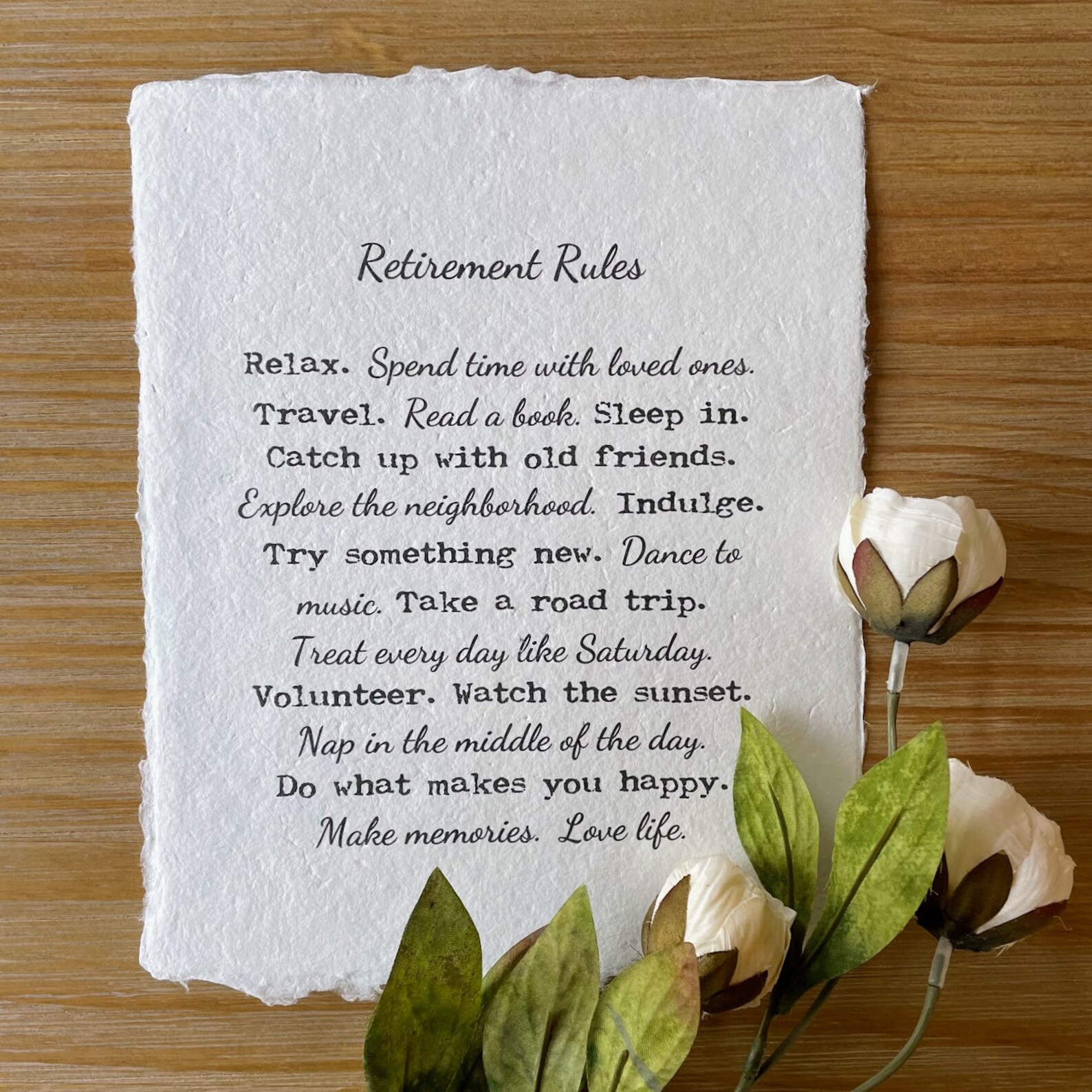 Retirement Rules Print in Typewriter and Script Font on 8x10 or 11x14 ...