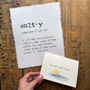Salty Definition Print in Typewriter Font on 5x7 or 8x10 Handmade ...
