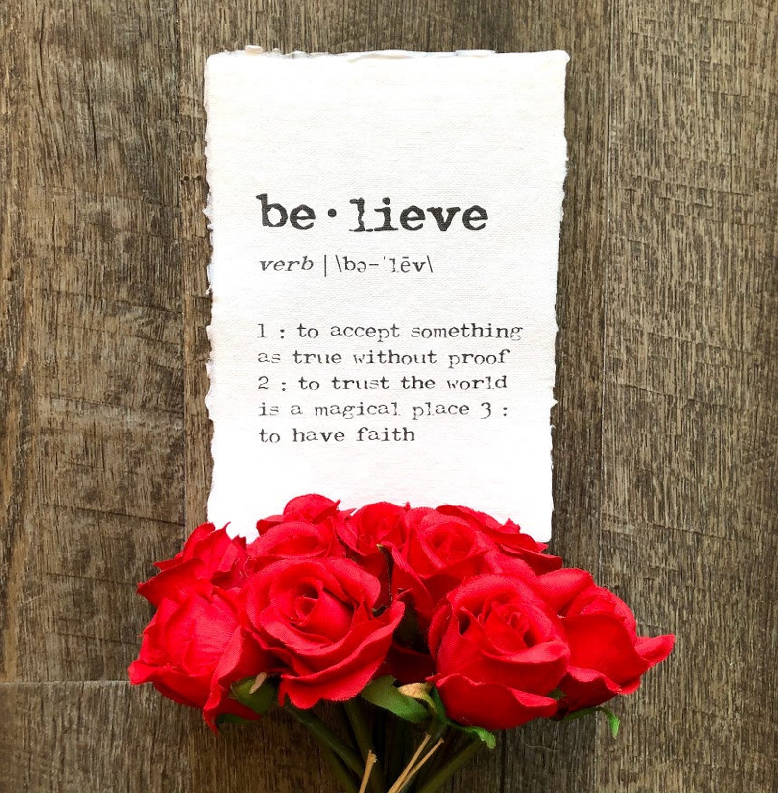 Believe Definition Print in Typewriter Font on 5x7 8x10 - Etsy