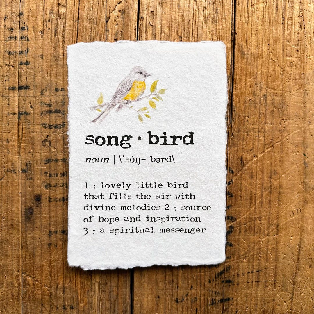 Songbird Definition Print in Typewriter Font on 5x7, 8x10, 11x14 ...