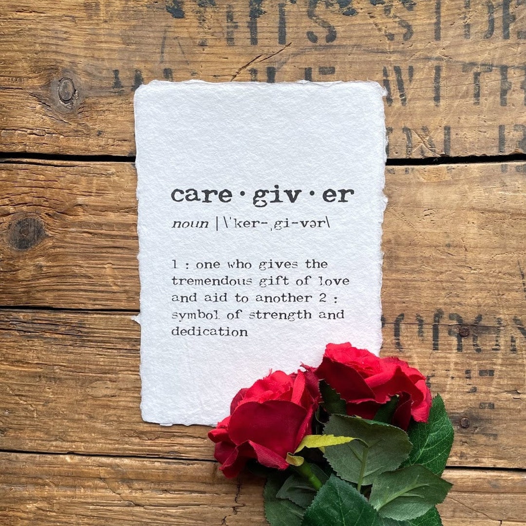 Caregiver Definition Print in Typewriter Font on 5x7, 8x10, 11x14 ...