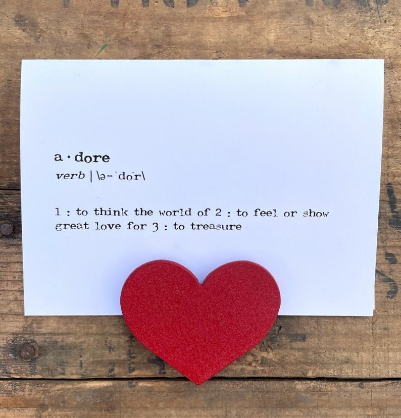 Adore Definition Greeting Card in Typewriter Font With | Etsy