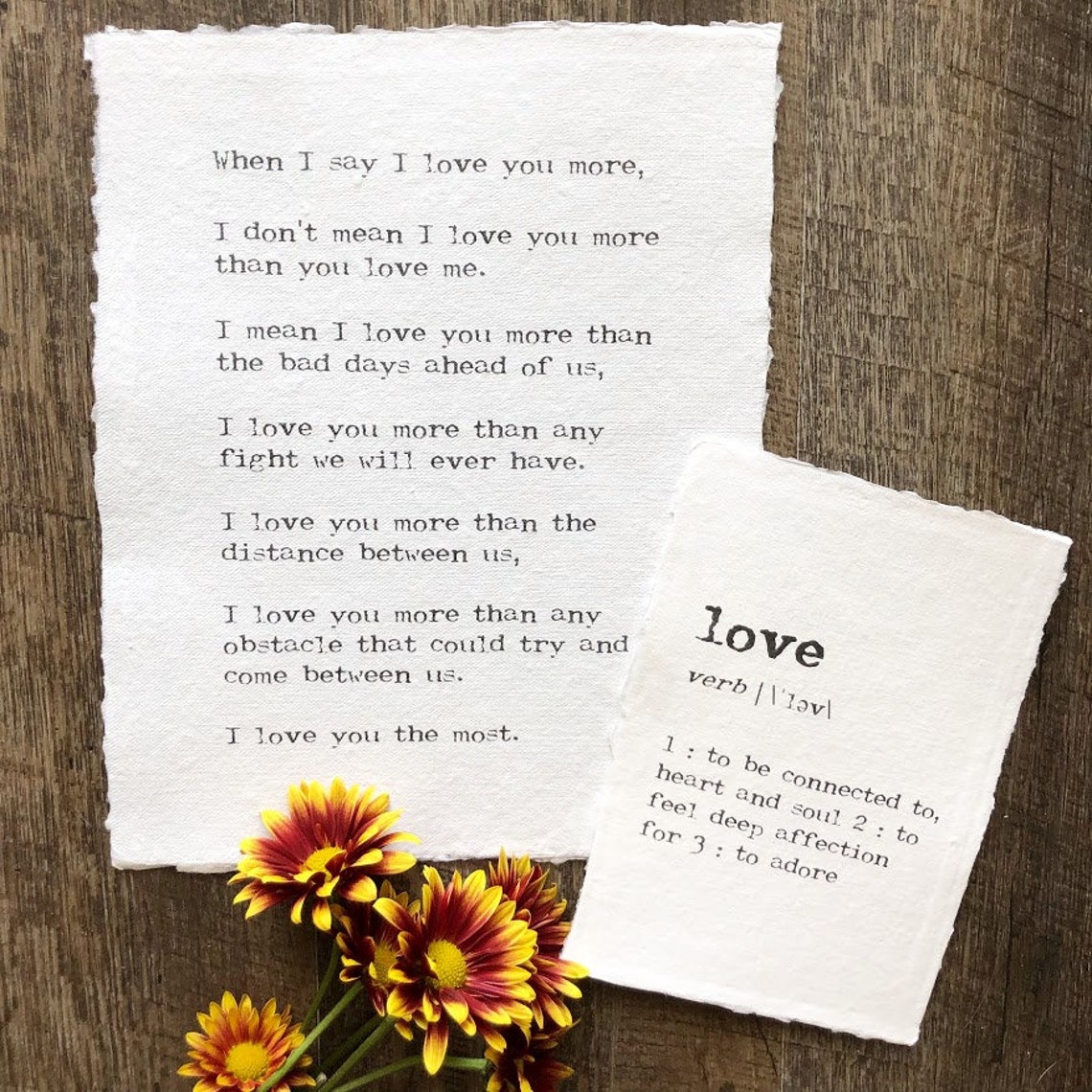 When I say I love you more the most poem print in typewriter | Etsy