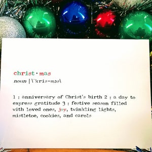 5 Joy or Christmas Definition Greeting Card Stationery Bundles in ...