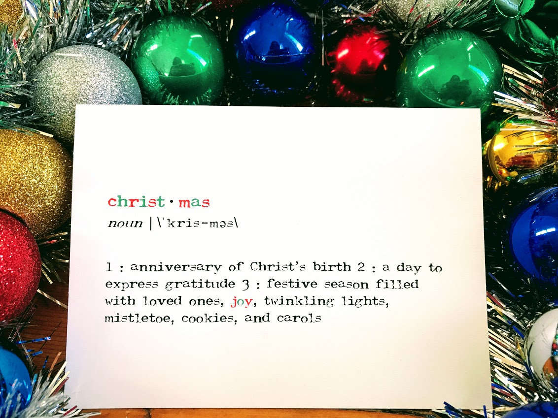 5 Joy or Christmas Definition Greeting Card Stationery Bundles in ...