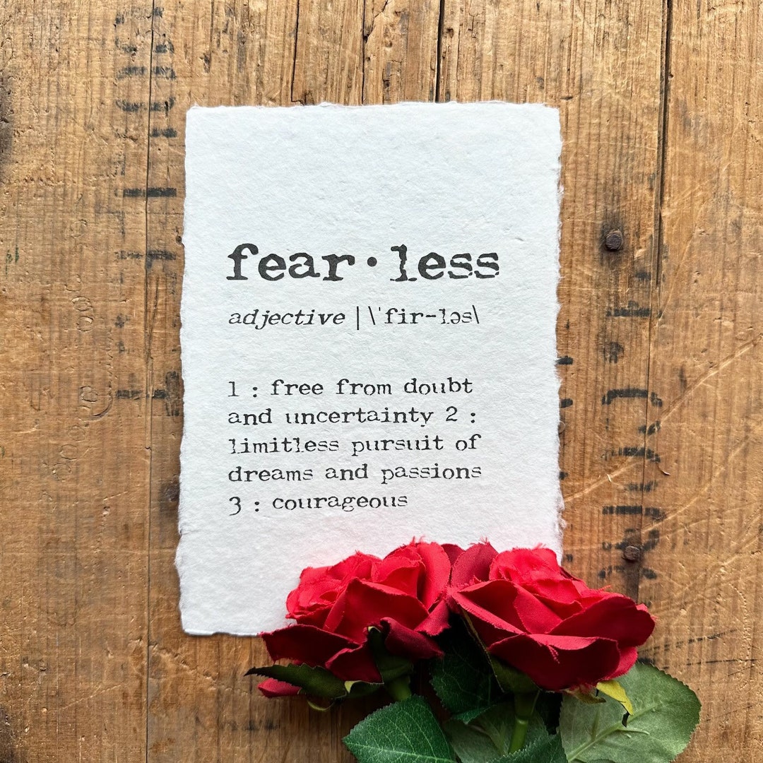 Fearless Definition Print in Typewriter Font on 5x7, 8x10, 11x14 ...