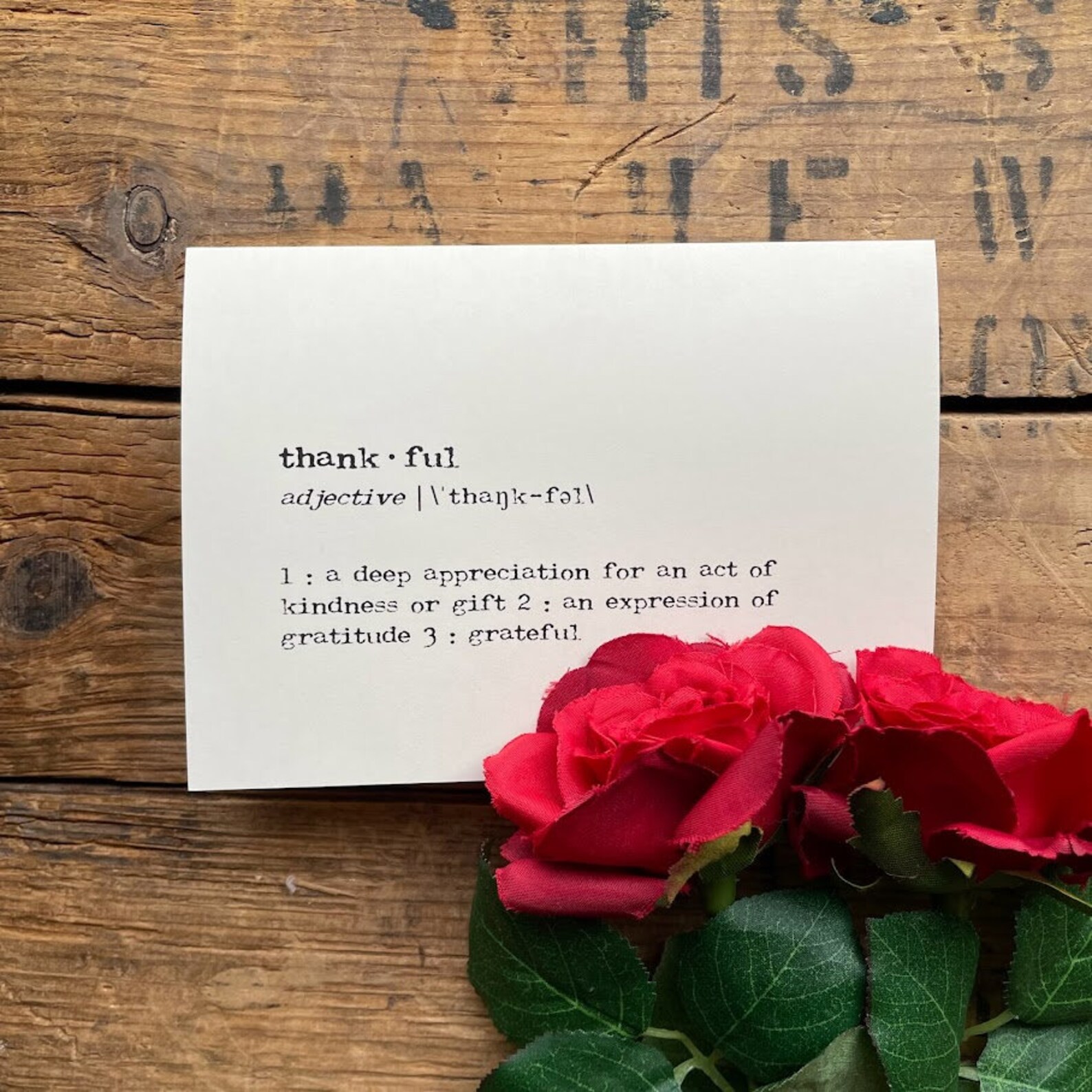 5 Grateful or Thankful Definition Greeting Card Stationery - Etsy