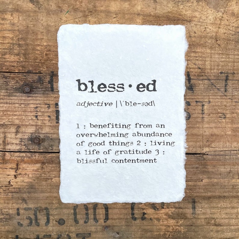 Blessed Definition Print in Typewriter Font on 5x7 8x10 - Etsy