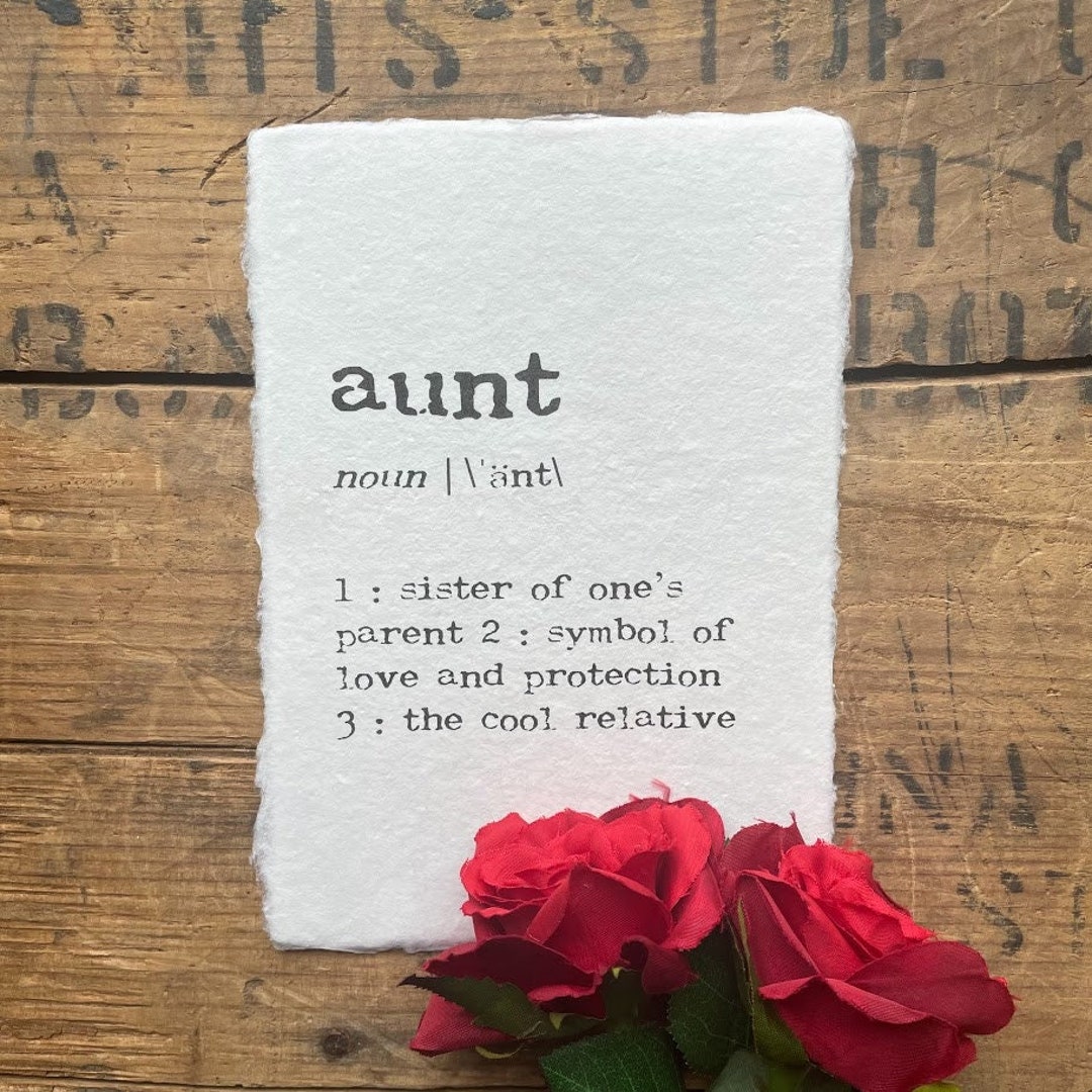 Aunt Definition Print in Typewriter Font on 5x7, 8x10, or 11x14 ...