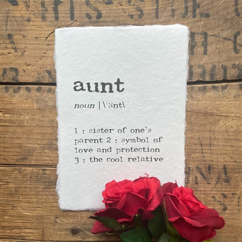 Aunt Definition Print in Typewriter Font on 5x7, 8x10, or 11x14 ...