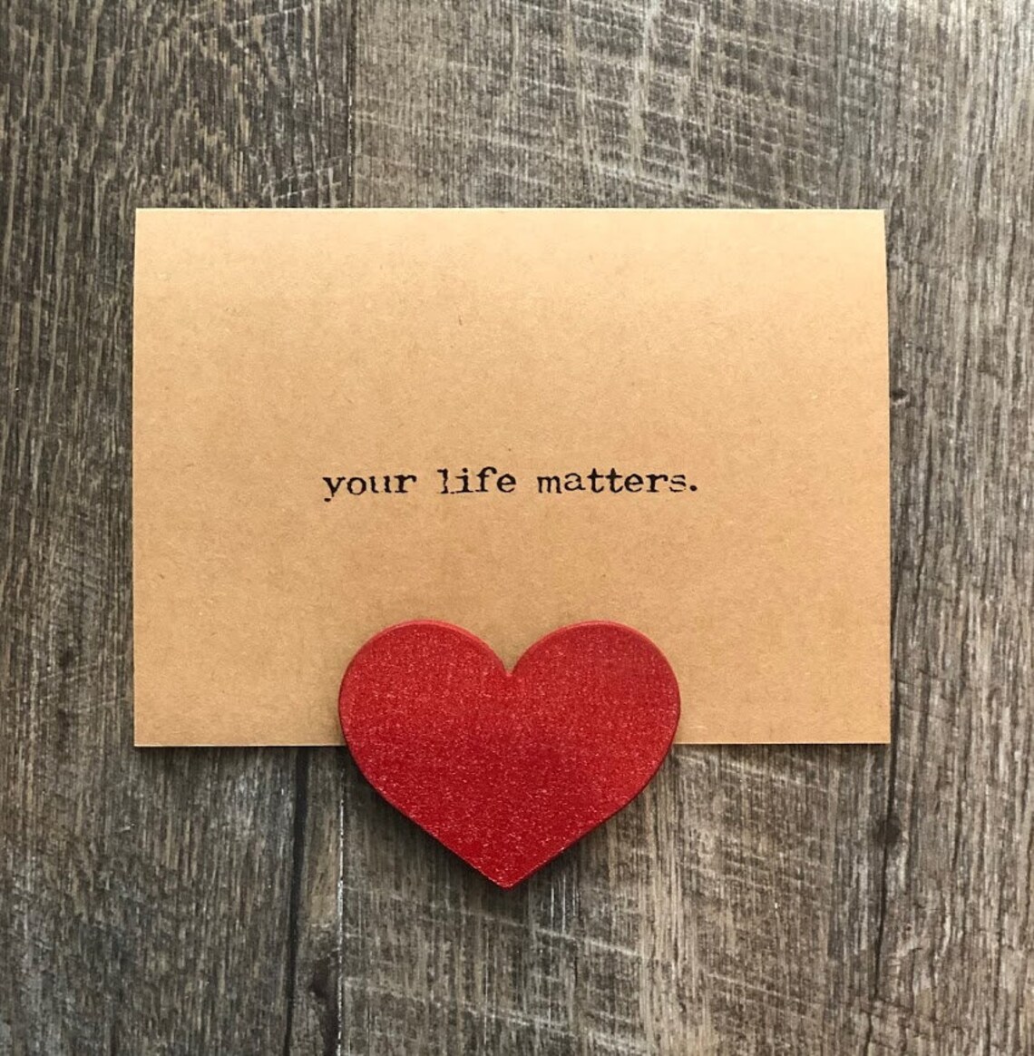 Your Life Matters Compliment Greeting Card in Typewriter Font - Etsy