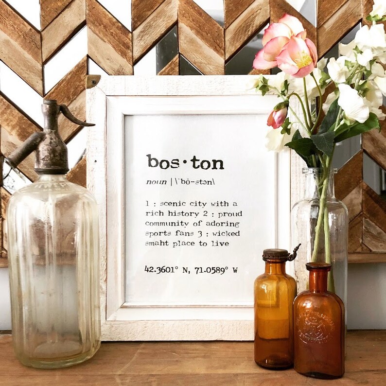 Boston Massachusetts Definition Print in Typewriter Font on | Etsy