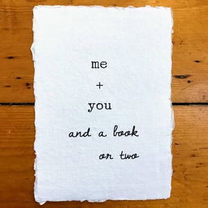 Me Plus You and a Book or Two Original Quote Print on 5x7 - Etsy