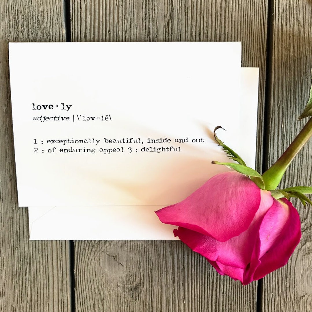 Lovely Definition Greeting Card in Typewriter Font With Envelope and ...