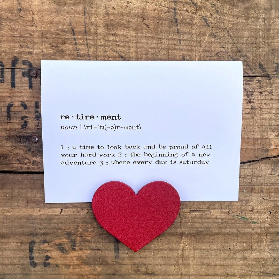 Retirement Definition Greeting Card in Typewriter Font With Envelope ...