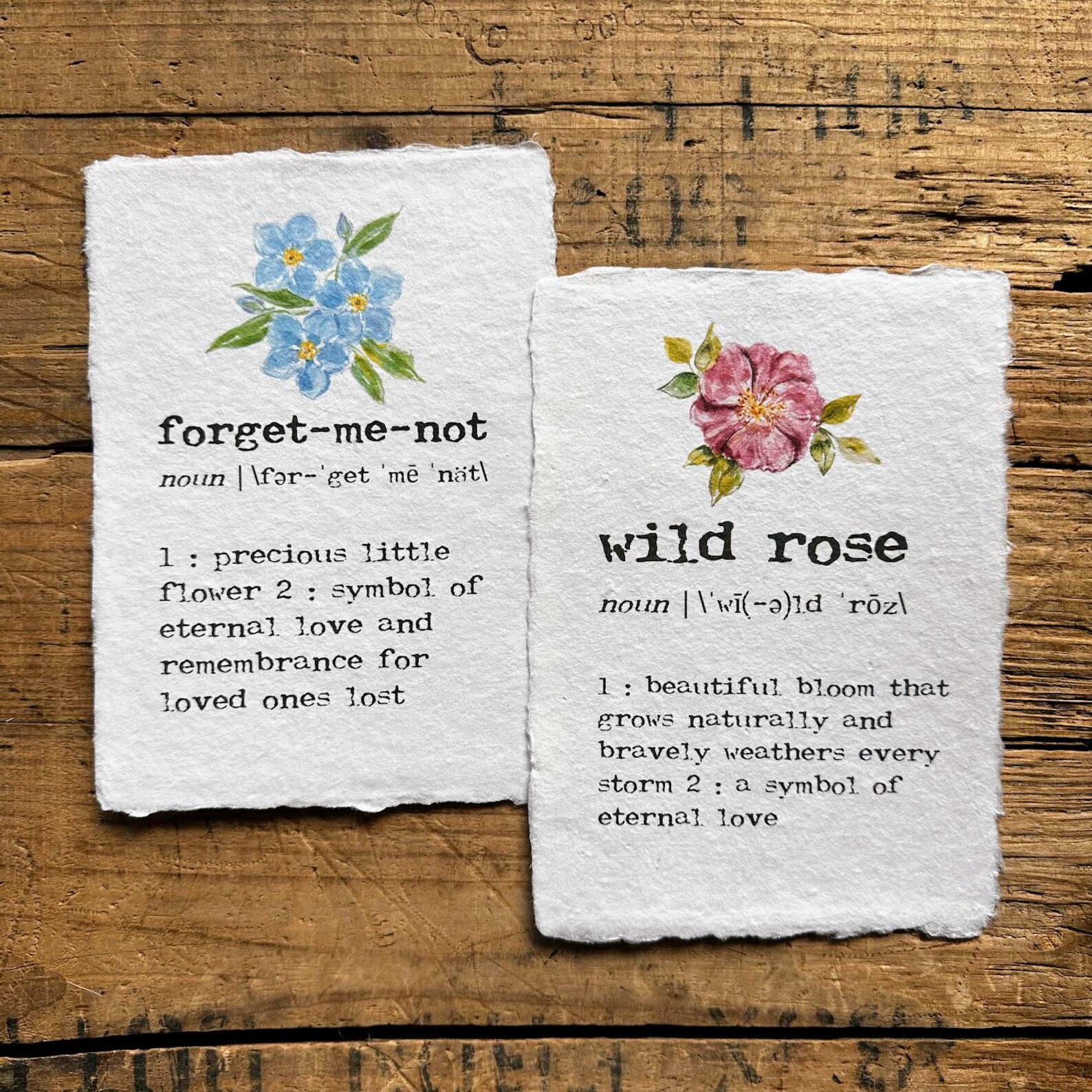 Forget-me-not Definition Print in Typewriter Font on Handmade Paper ...