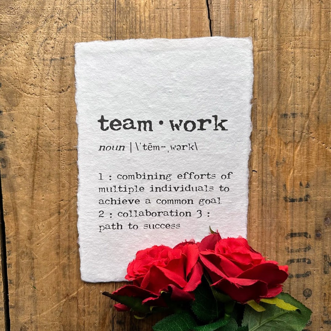 Teamwork Definition Print in Typewriter Font on 5x7, 8x10, 11x14 ...