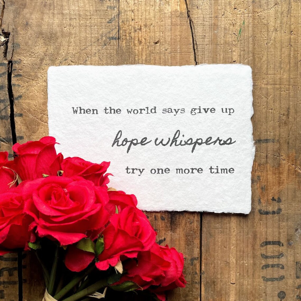When the world says give up hope whispers try one more time | Etsy