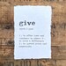 Give Definition Print in Typewriter Font on 5x7, 8x10, 11x14 Handmade ...
