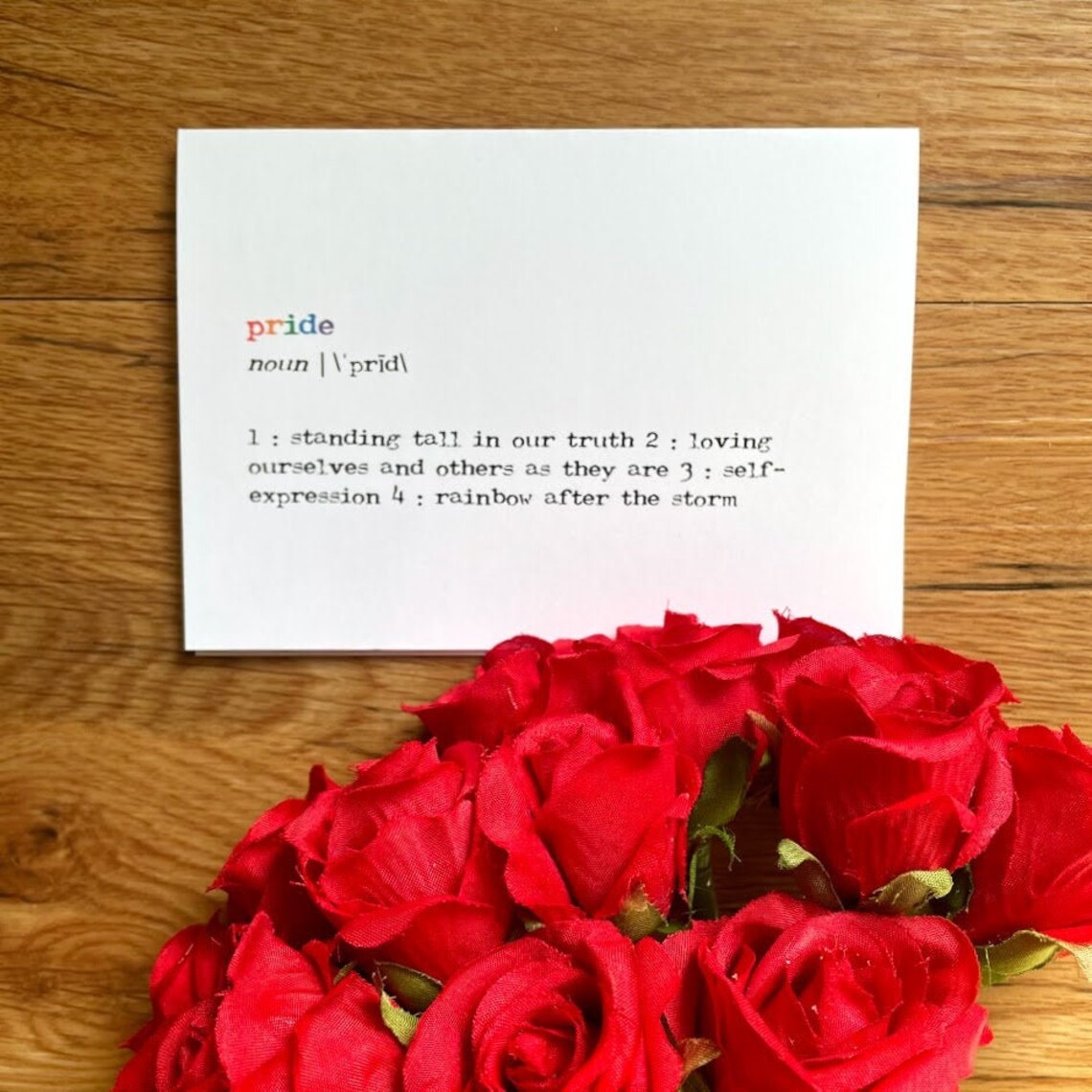 Pride Definition Greeting Card in Rainbow Typewriter Font With - Etsy