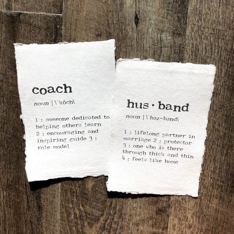 Coach Definition Print in Typewriter Font on 5x7, 8x10, 11x14 Handmade ...