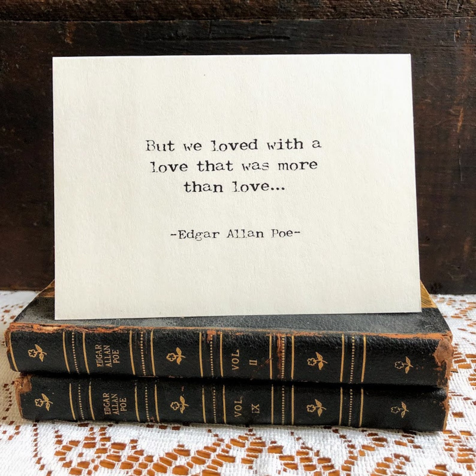 Custom Quote Greeting Card in Typewriter and Script Font With Envelope ...