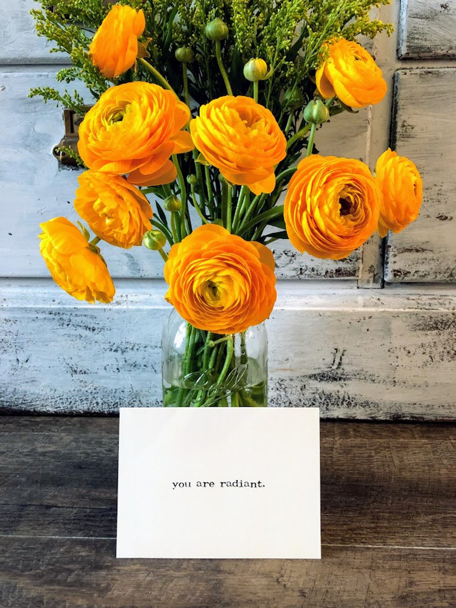 You Are Radiant Compliment Greeting Card in Typewriter Font With ...