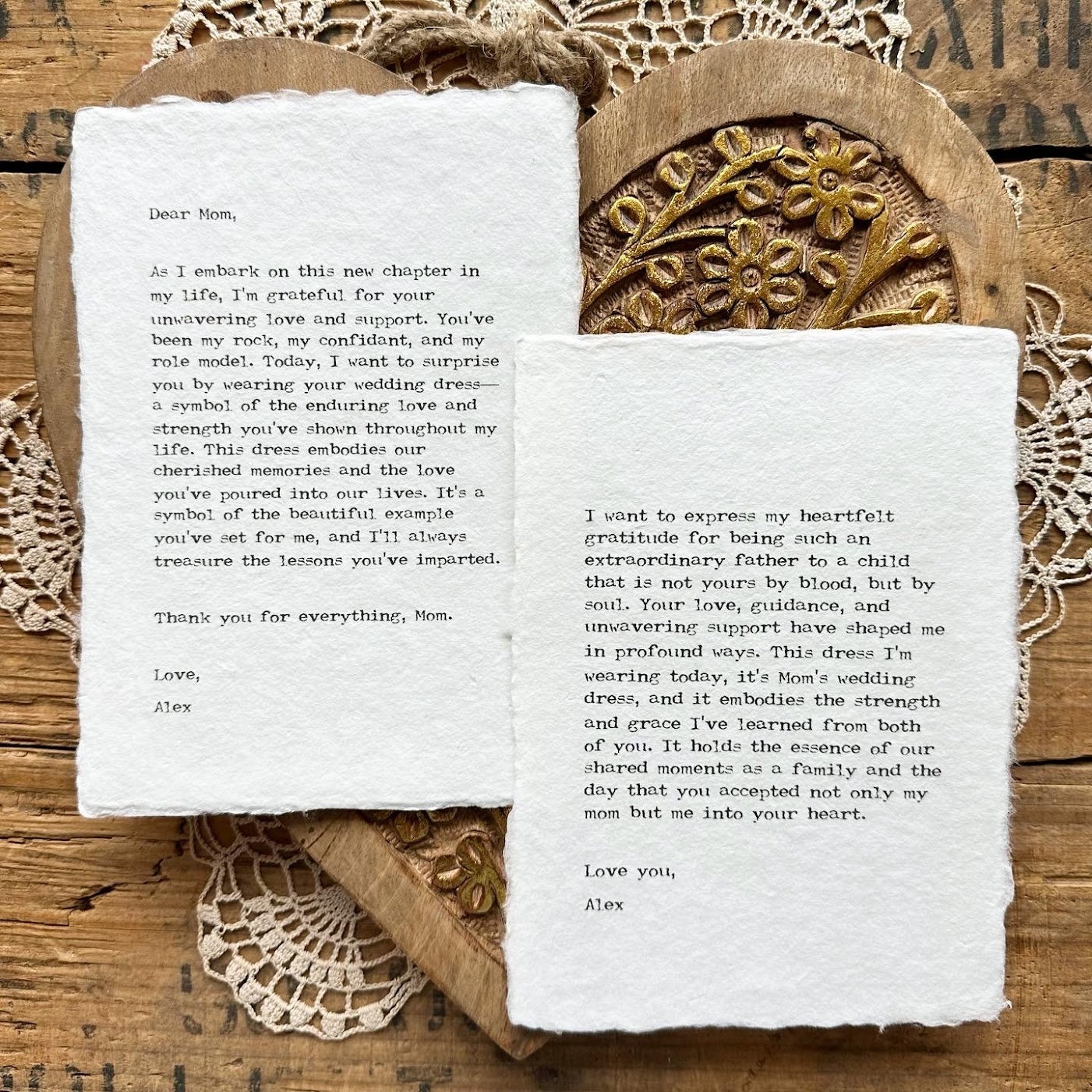 Custom Love Letter Print on Handmade Paper in 5x7, 8x10, 11x14, Paper ...