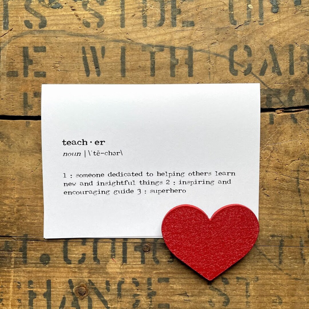 Teacher Definition Greeting Card in Typewriter Font With Envelope and ...