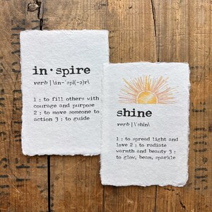 Inspire Definition Print in Typewriter Font on 5x7, 8x10, 11x14 ...