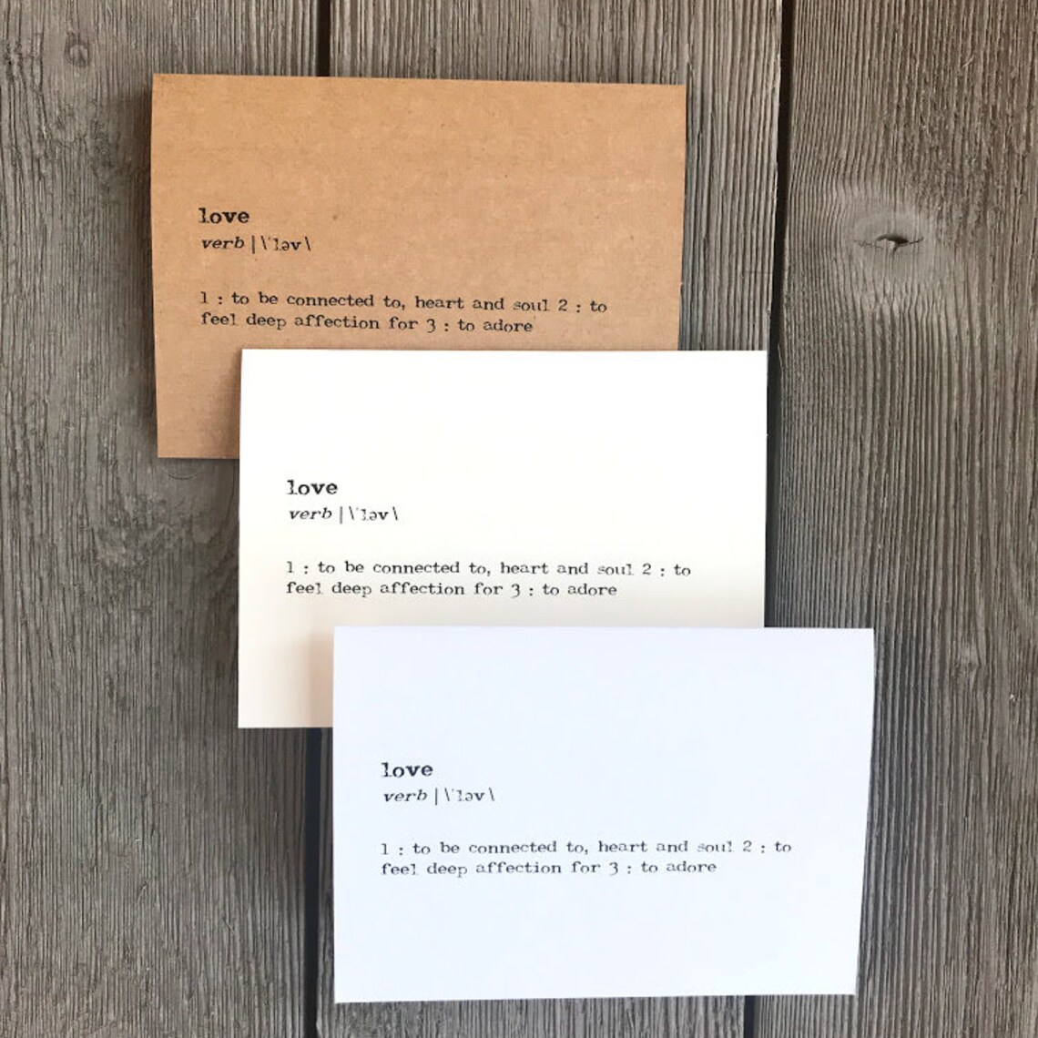 Love Definition Greeting Card in Typewriter Font With Envelope - Etsy