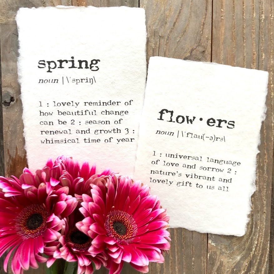 Flowers Definition Print in Typewriter Font on 5x7, 8x10, 11x14 ...