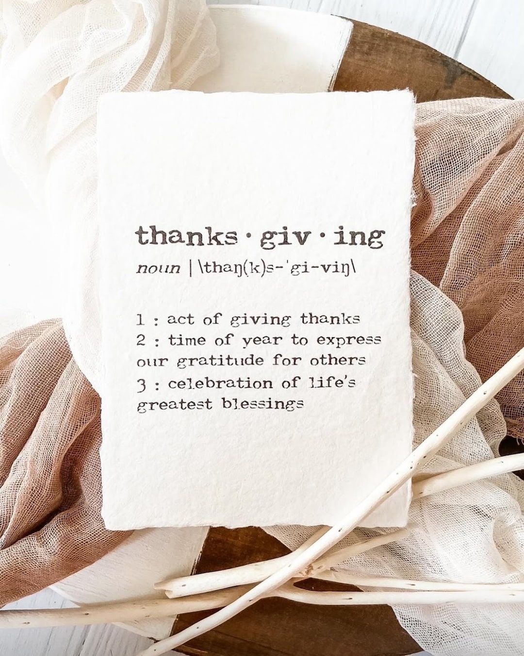 Thanksgiving Definition Print in Typewriter Font on 5x7, 8x10, 11x14 ...
