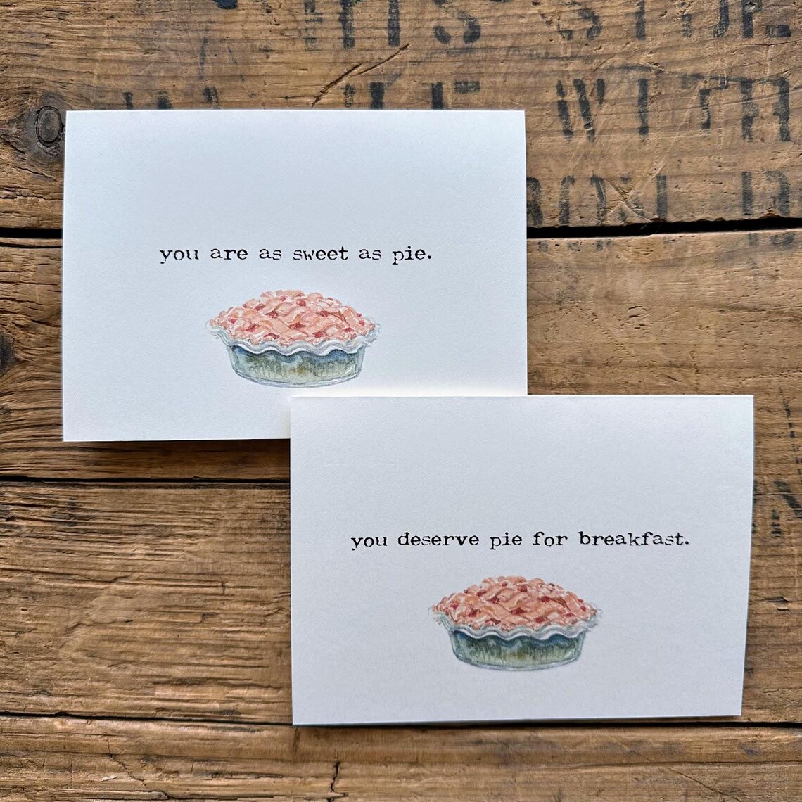 You Are as Sweet as Pie Compliment Card in Typewriter Font With ...