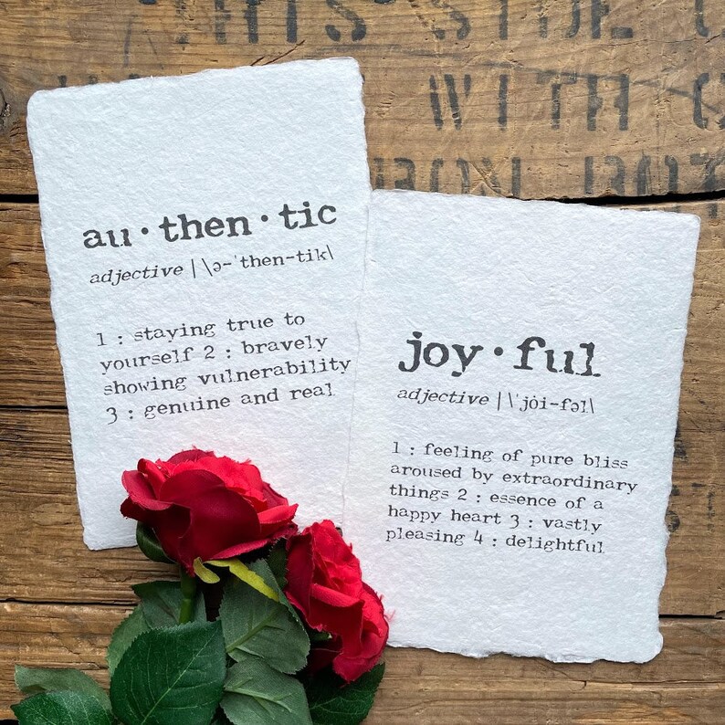 Authentic Definition Print in Typewriter Font on 5x7 8x10 - Etsy