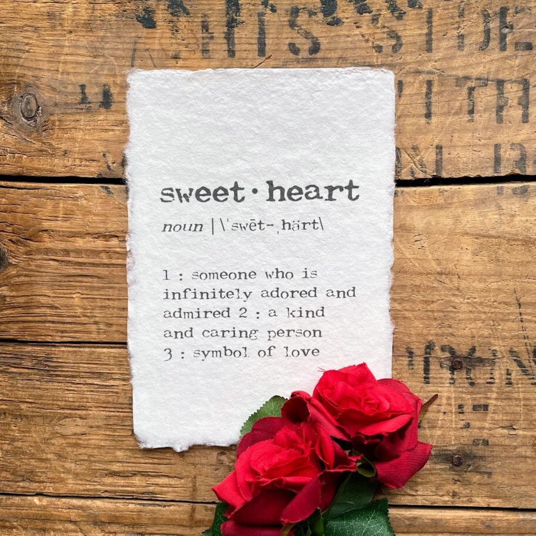 Sweetheart Definition Print in Typewriter Font on 5x7, 8x10, 11x14 ...