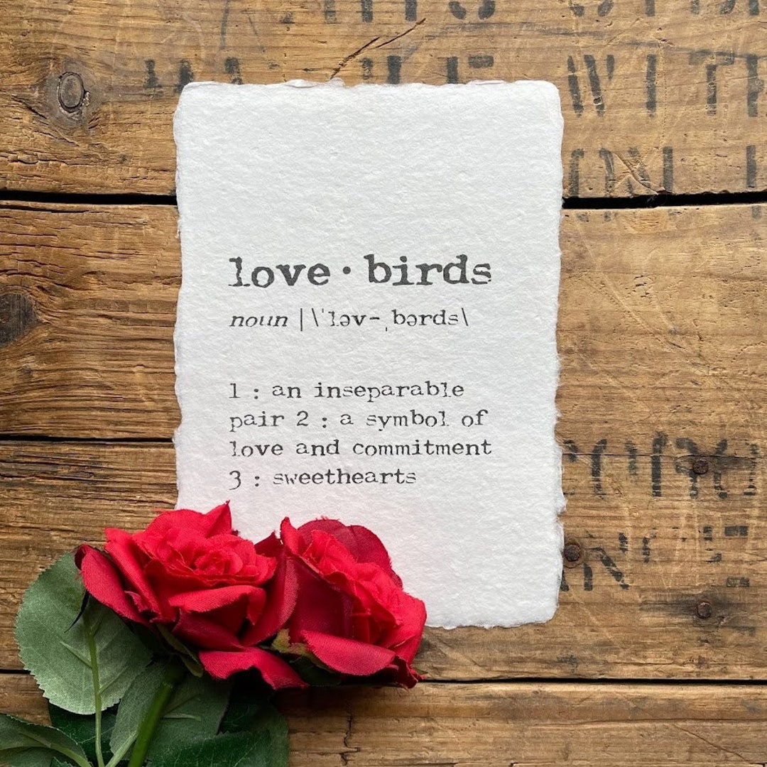 Lovebirds Definition Print in Typewriter Font on 5x7, 8x10, 11x14 ...