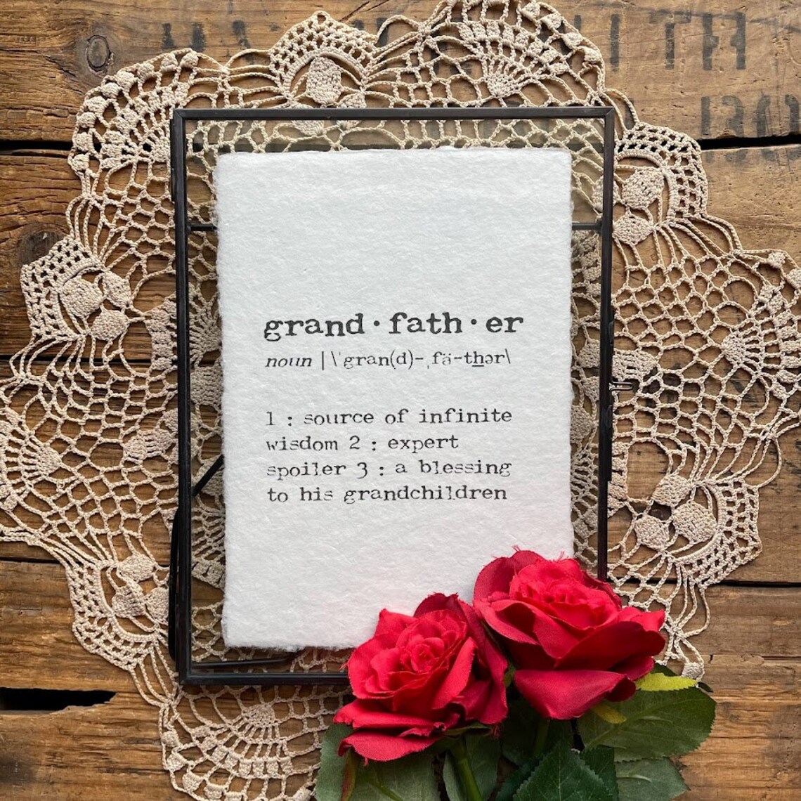 Grandfather Definition Print in Typewriter Font on 5x7 or 8x10 Handmade ...