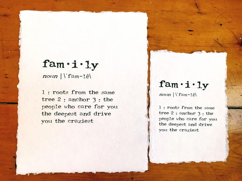 Family Definition Print in Typewriter Font on 5x7 or 8x10 | Etsy