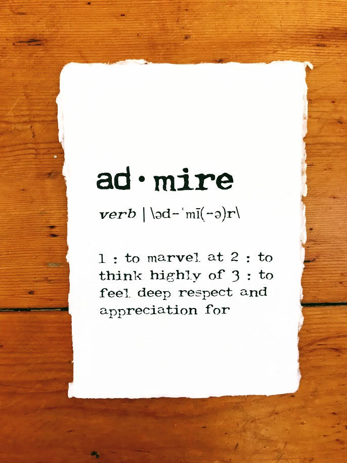 Admire Definition Print in Typewriter Font on 5x7 or 8x10 | Etsy