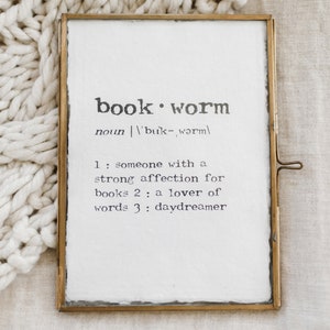 Bookworm Definition Print in Typewriter Font on 5x7, 8x10, 11x14 ...