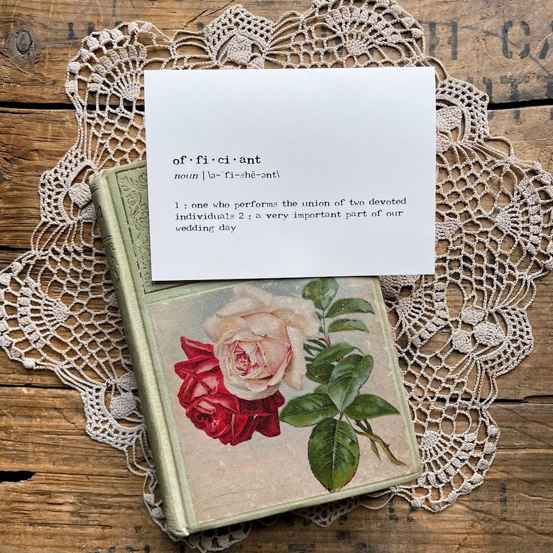 Officiant Definition Greeting Card in Typewriter Font With - Etsy