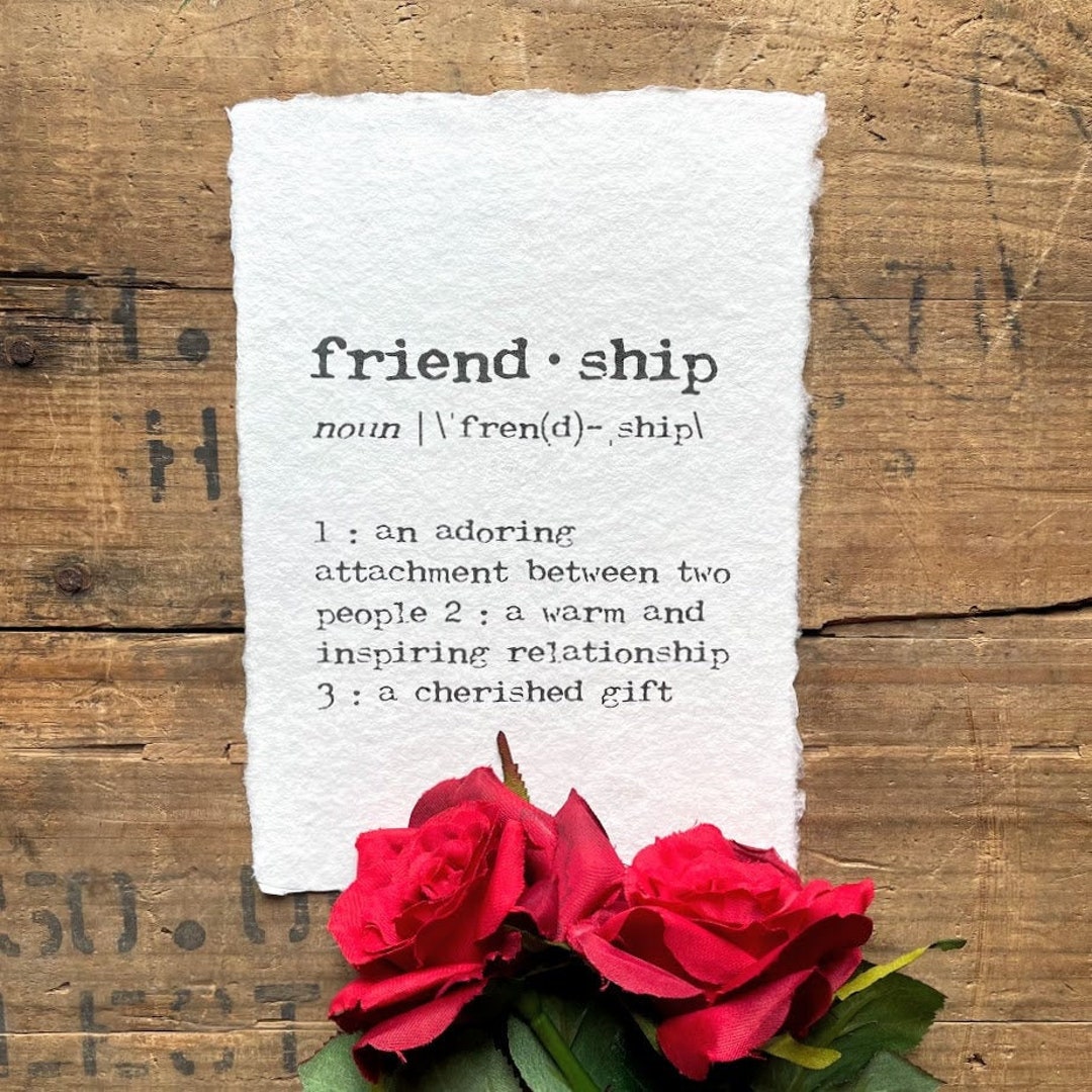 Friendship Definition Print in Typewriter Font on 5x7, 8x10, 11x14 ...