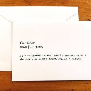Father Definition Greeting Card in Typewriter Font With - Etsy