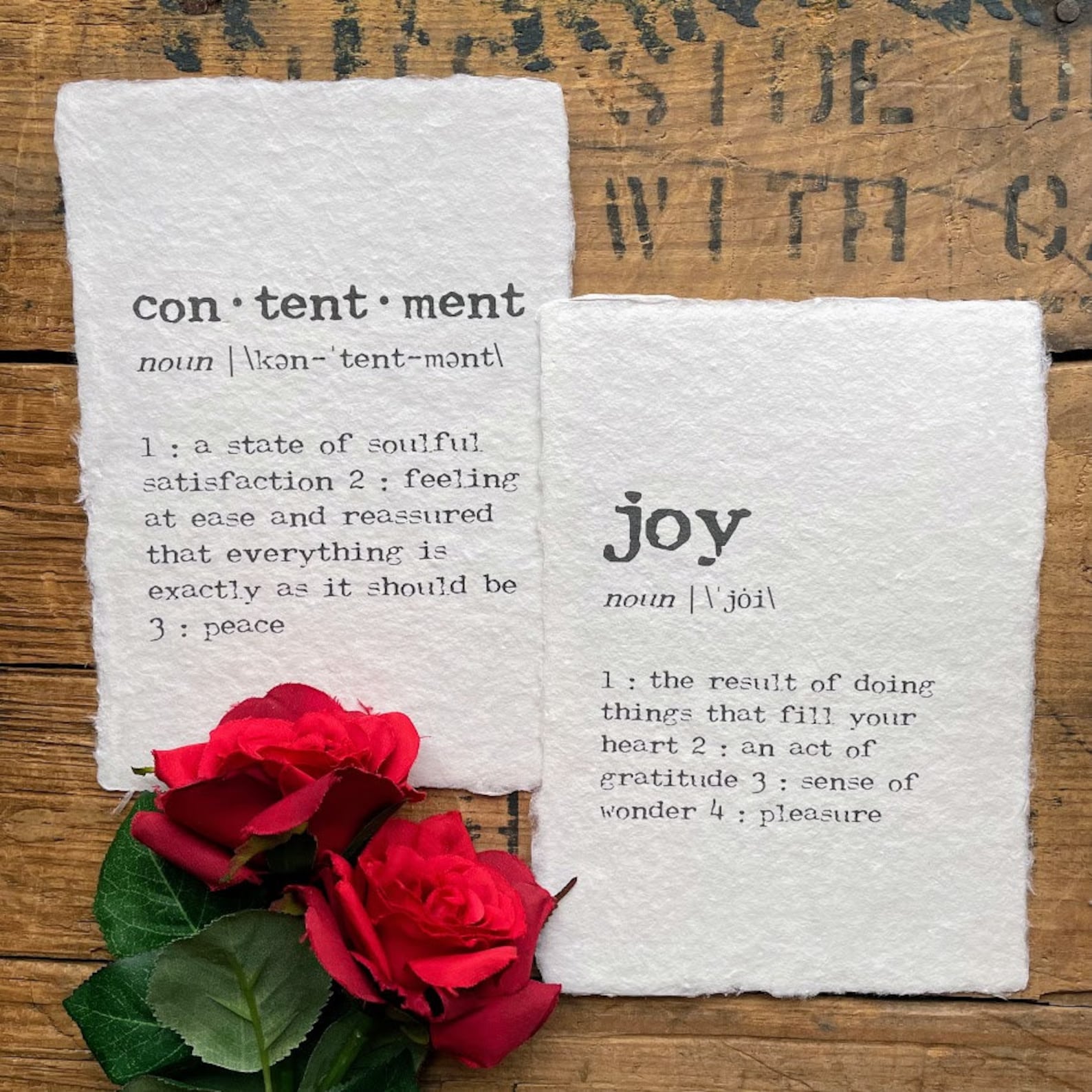 Contentment Definition Print in Typewriter Font on 5x7, 8x10, 11x14 ...