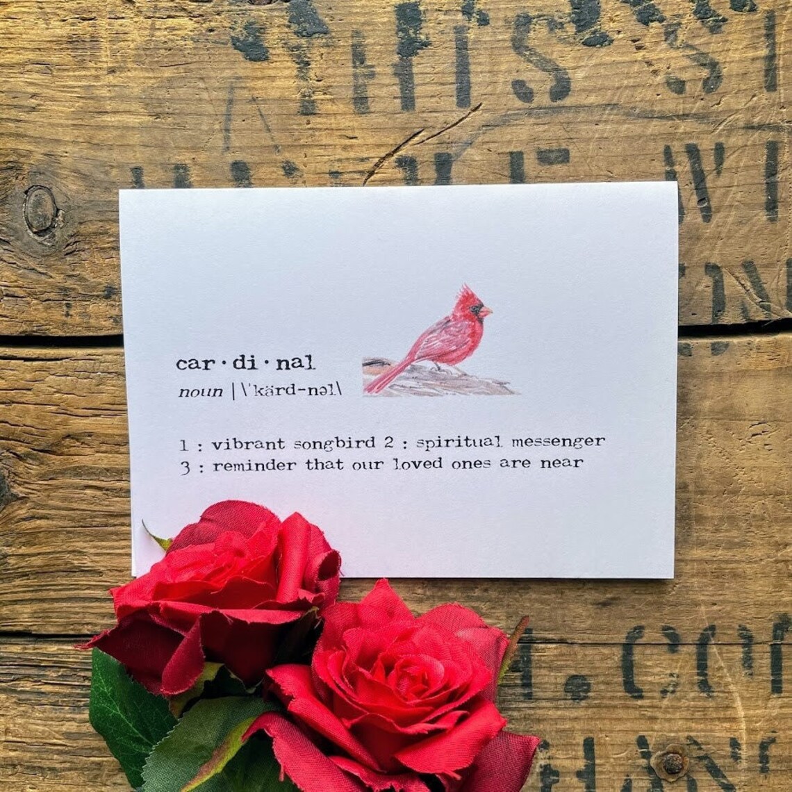 Cardinal Definition Greeting Card With Original Cardinal - Etsy