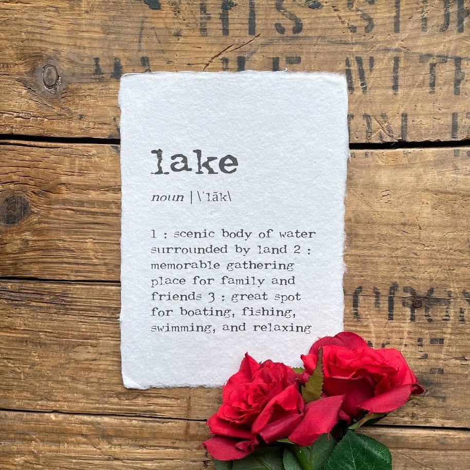 Lake Definition Print in Typewriter Font on 5x7 8x10 11x14 - Etsy UK